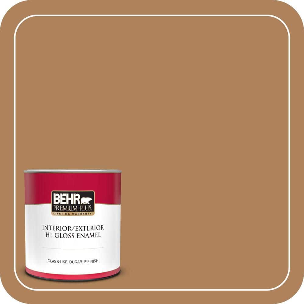 BEHR PREMIUM PLUS 1 qt. #S260-6 Circus Peanut Hi-Gloss Enamel Interior ...