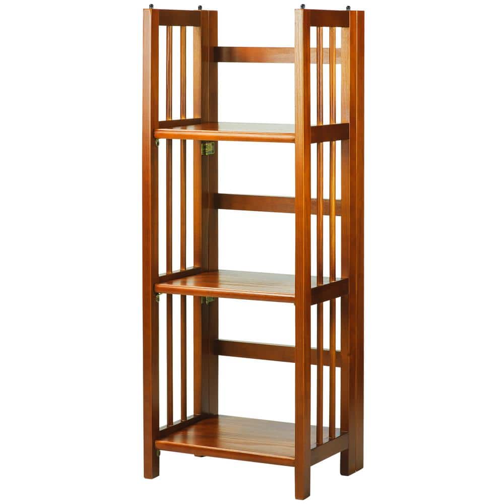 Casual Home New Version 38 in. H New Honey Oak Solid Wood 3-Shelf ...