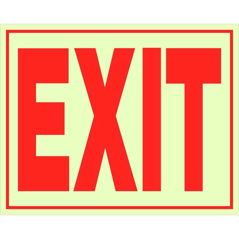 Everbilt 8 in. x 11 in. Glow in Dark Exit Sign 840200 - The Home Depot