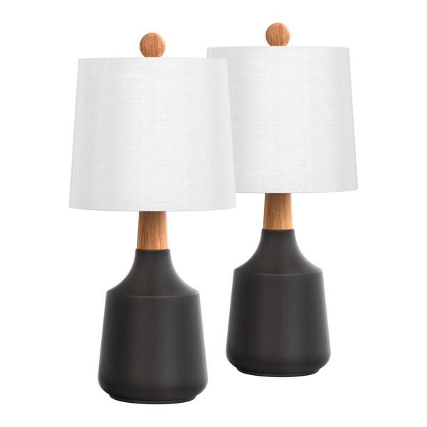 Maxax 20 in. Black Vintage Ceramic Bedroom Living Room Bedside Desk ...