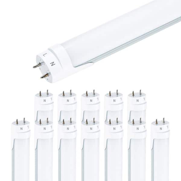 Viribright 25-Watt Equivalent 5 ft. T8 LED Tube Lights High Output 6000K Daylight 90+CRI (12 ...