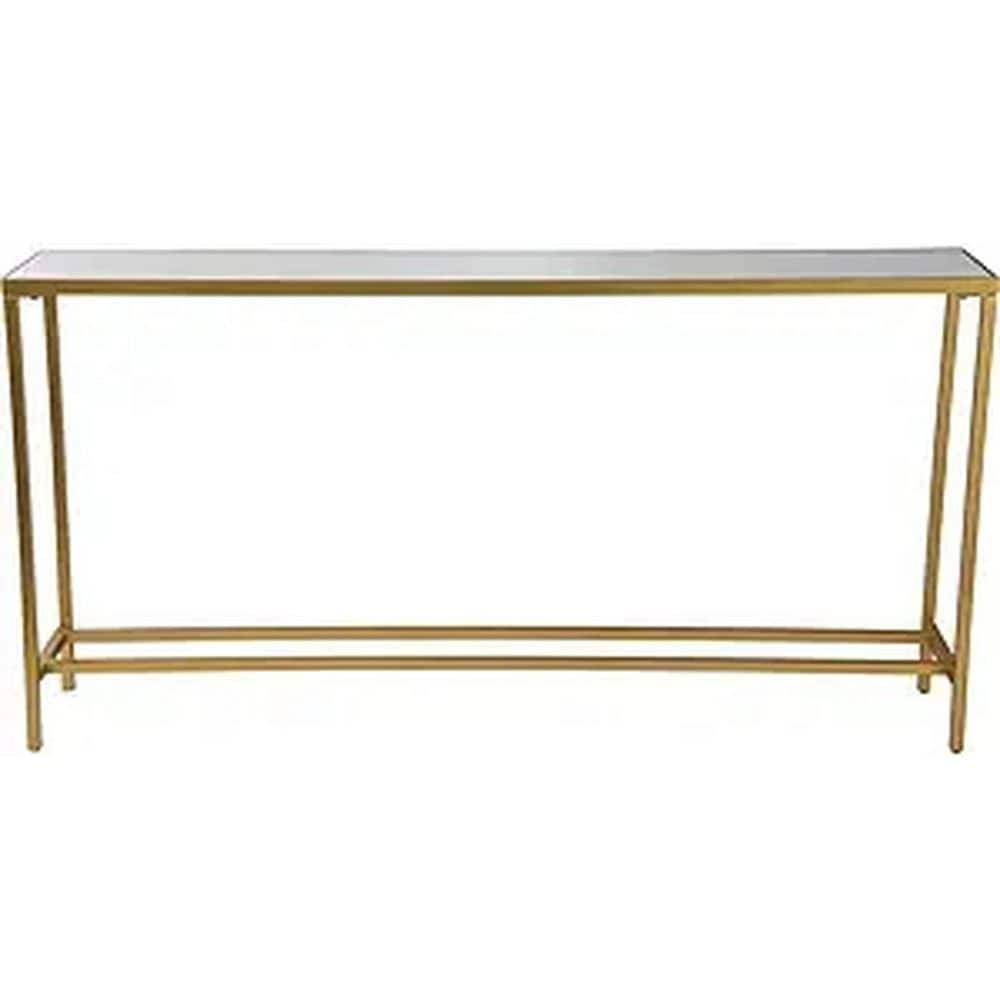 HOME IMPORTS EMPORIUM 61 in. W Gold Finish Round Shape Wood Frame End ...