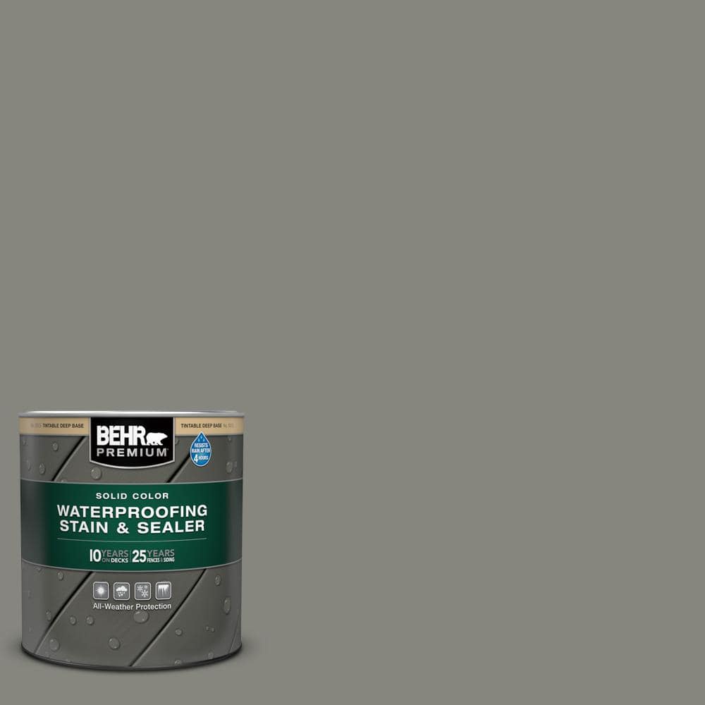 BEHR PREMIUM 1 qt. #SC-137 Drift Gray Solid Color Waterproofing ...