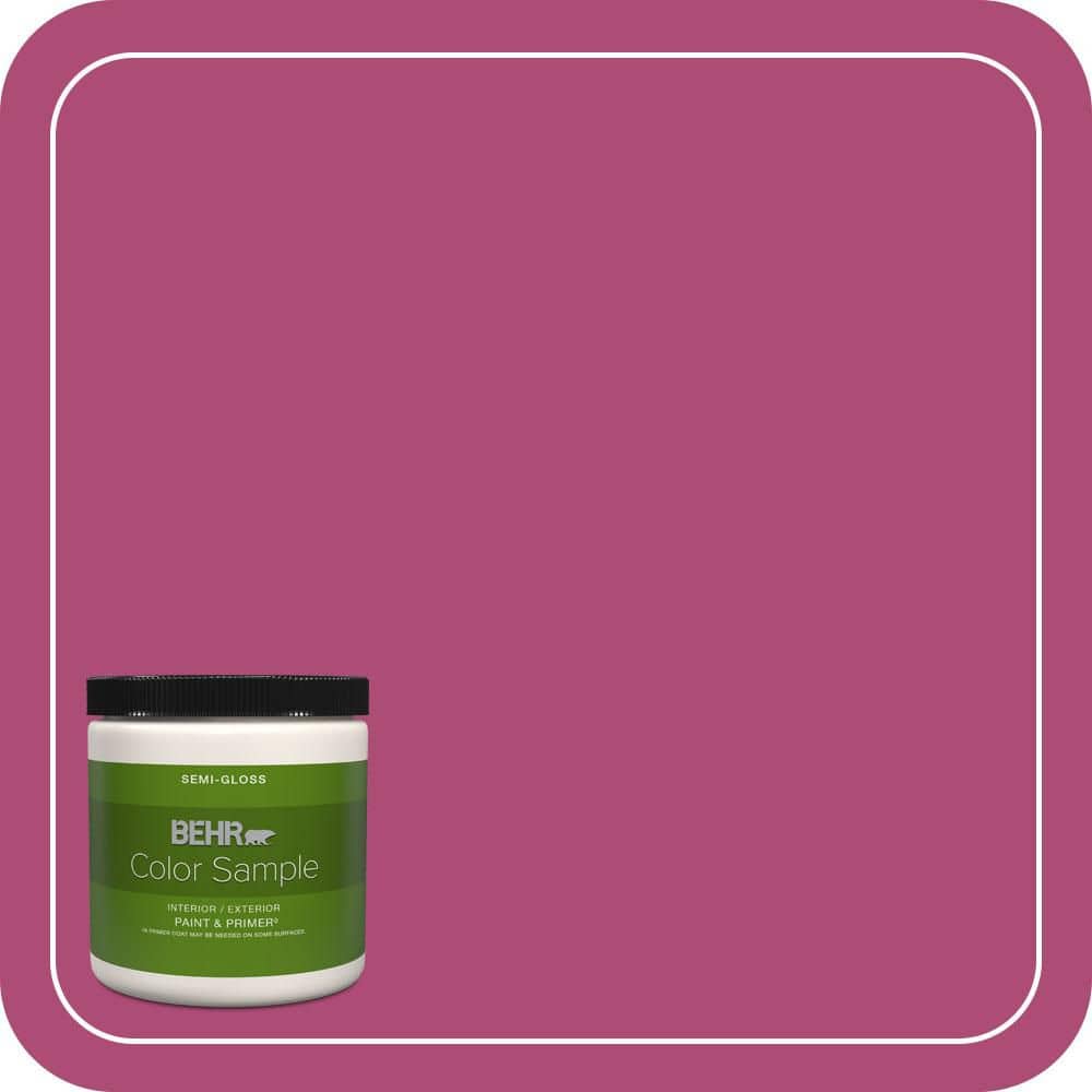 BEHR PREMIUM PLUS 8 oz. #100B-7 Hot Pink Semi-Gloss Interior/Exterior ...
