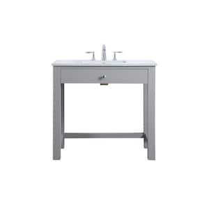 TIMELESS HOME 42 in. W x 21.5 in. D x 34 in. H ADA Bath Vanity in Grey ...