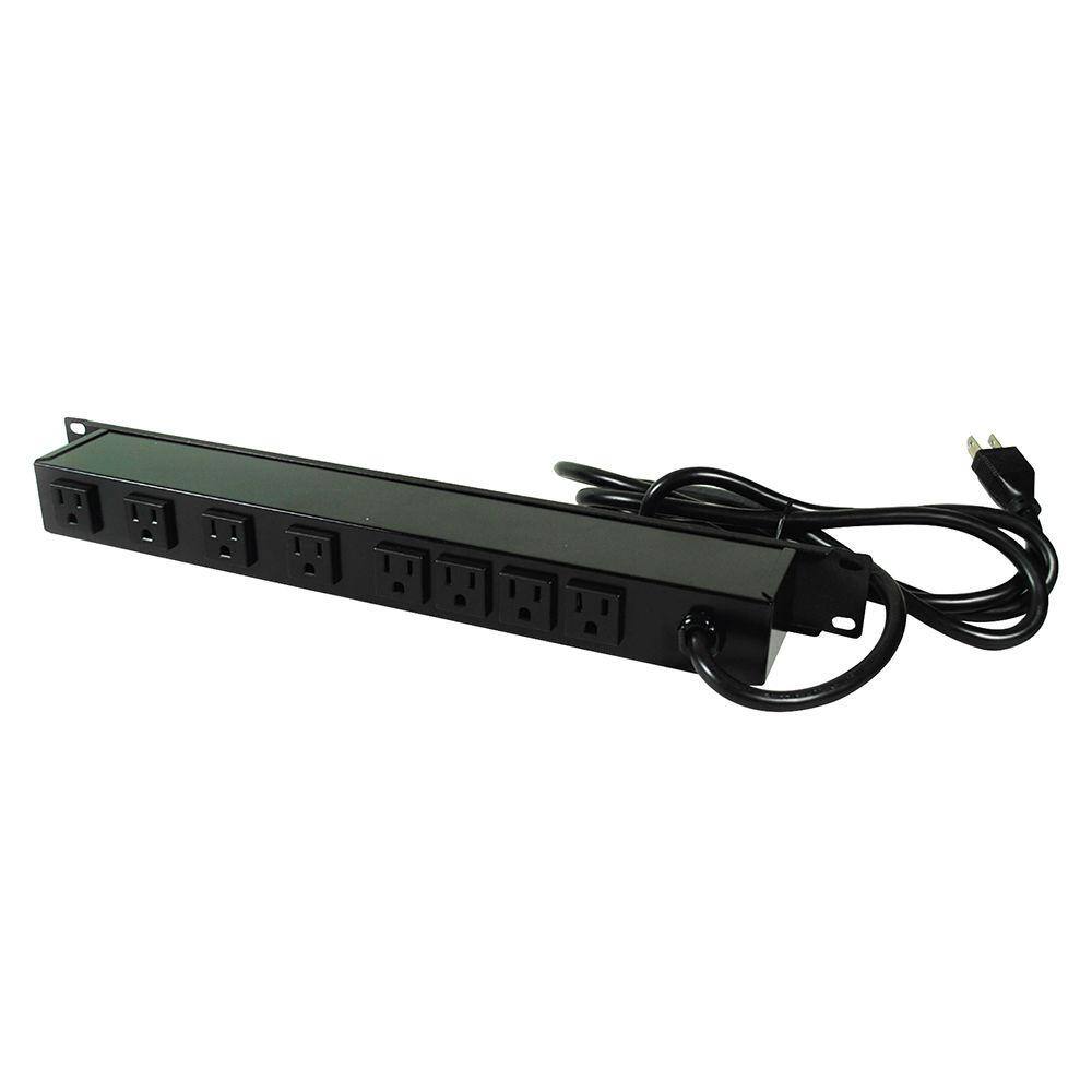 Legrand Wiremold 8-Outlet 15 Amp Rackmount Power Strip with 15 ft. Cord ...