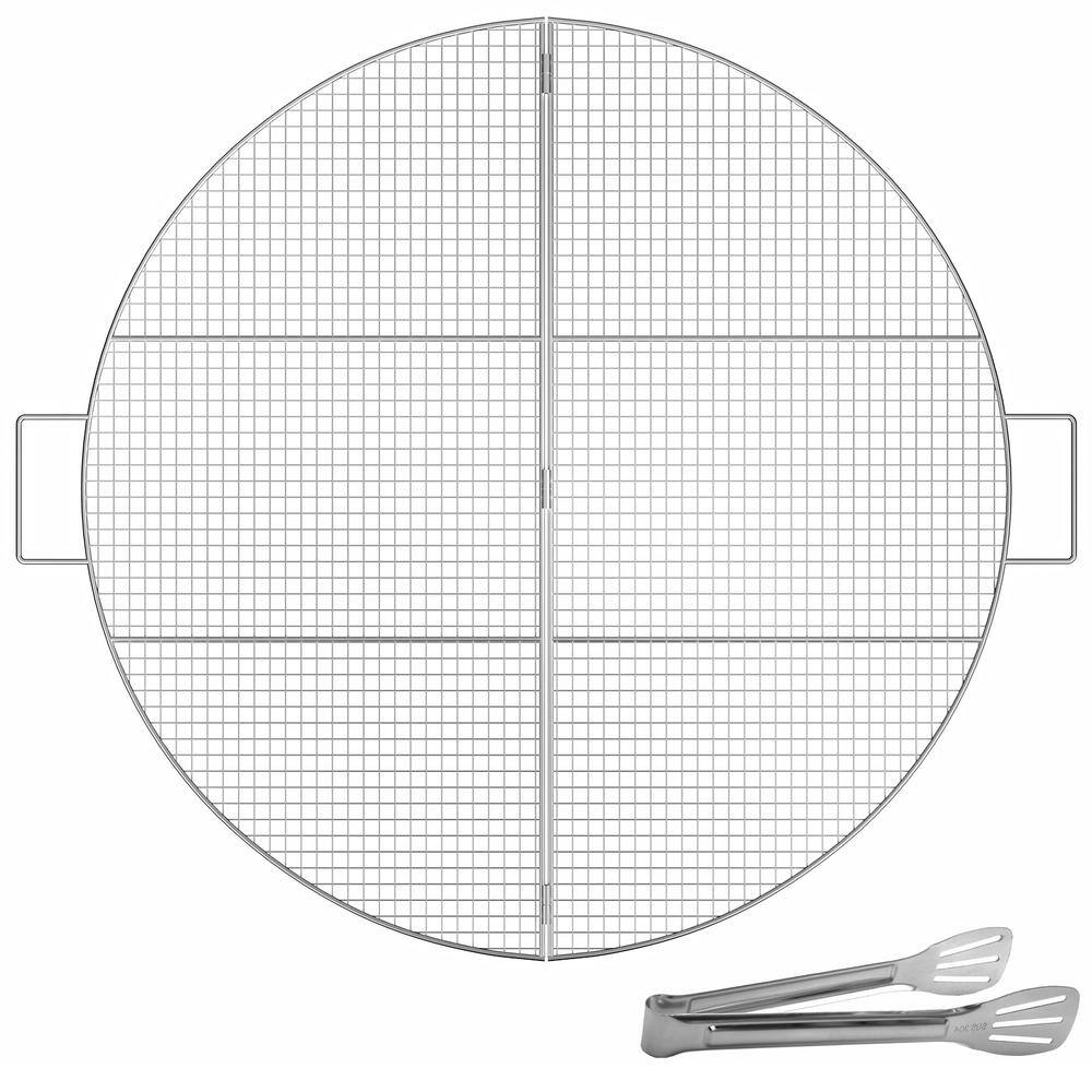 Brandclub - Fire Pit Cooking Grill Grates 30 in. Foldable Round Cooking ...
