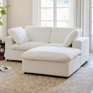 Lesly 160 in. Square Arm Fabric L-Shaped(V-Shaped) Removable Covers ...