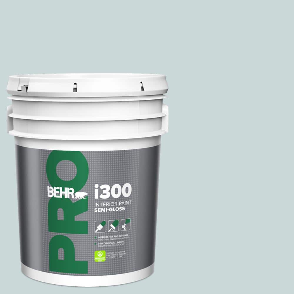 BEHR PRO 5 gal. #PPU13-16 Offshore Mist Semi-Gloss Interior Paint ...