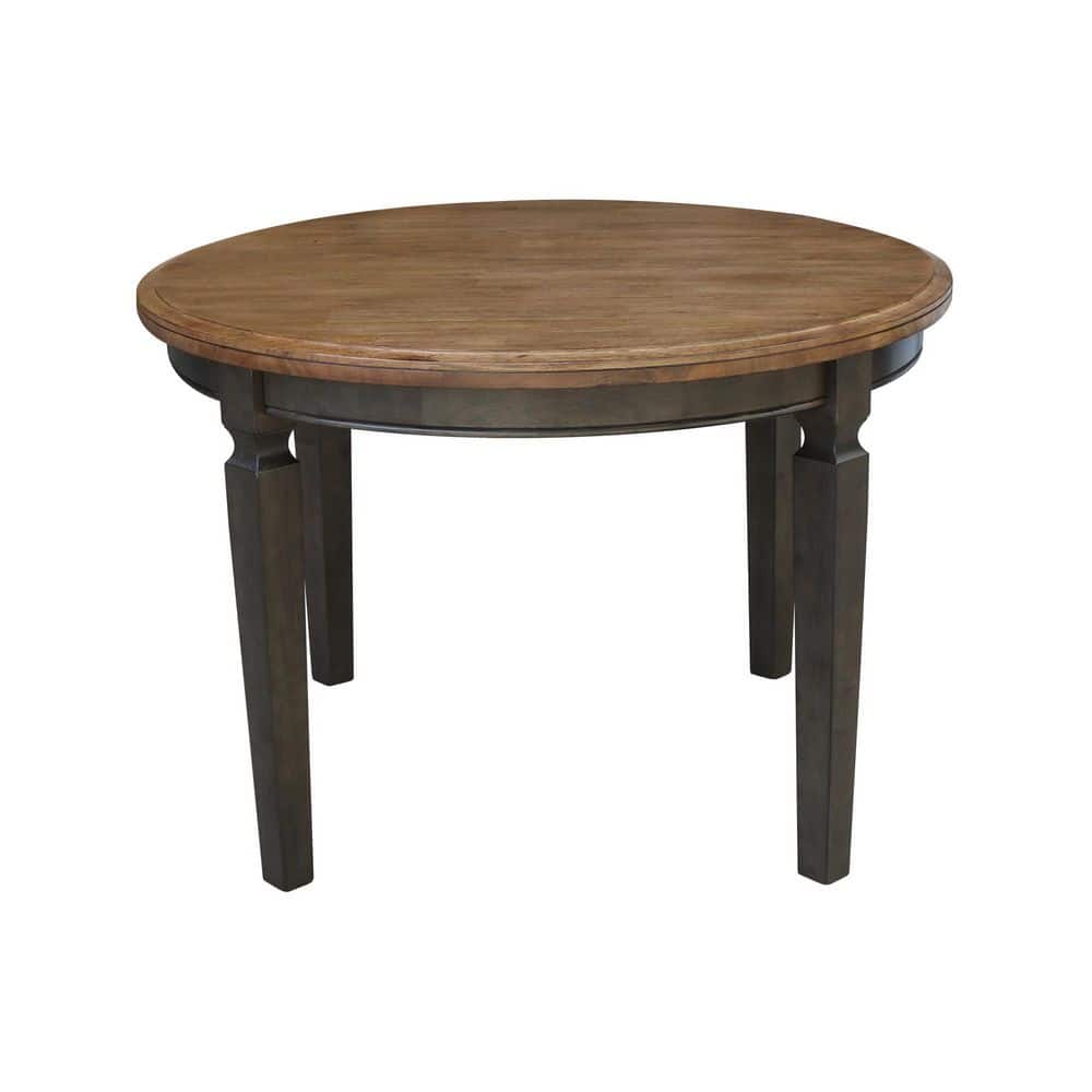 International Concepts 44 in. Hickory/Washed Coal Round Top Solid Wood ...