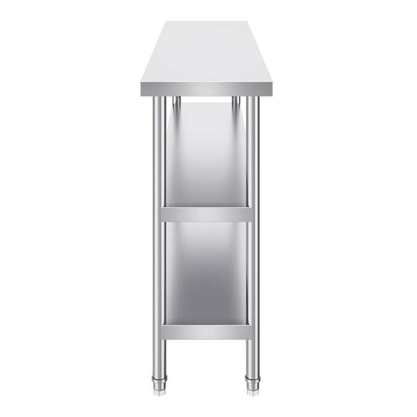 SKYSHALO Stainless Steel Food Prep Table, 14 x 60 x 34 in. Commercial ...