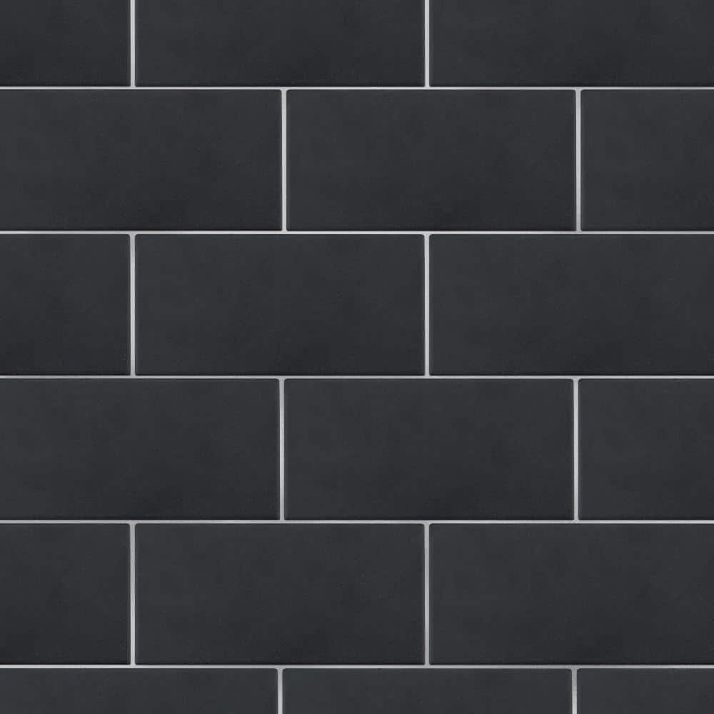 Merola Tile Piscina Brick Matte Nero with BioTech 9-5/8 in. x 19-1/2 in ...