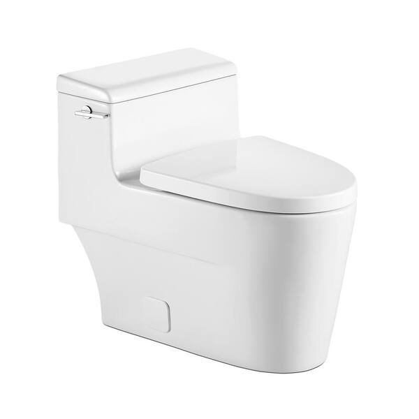 matrix decor 1-Piece 1.28 GPF/1.6 GPF Single Flush Elongated Toilet in ...