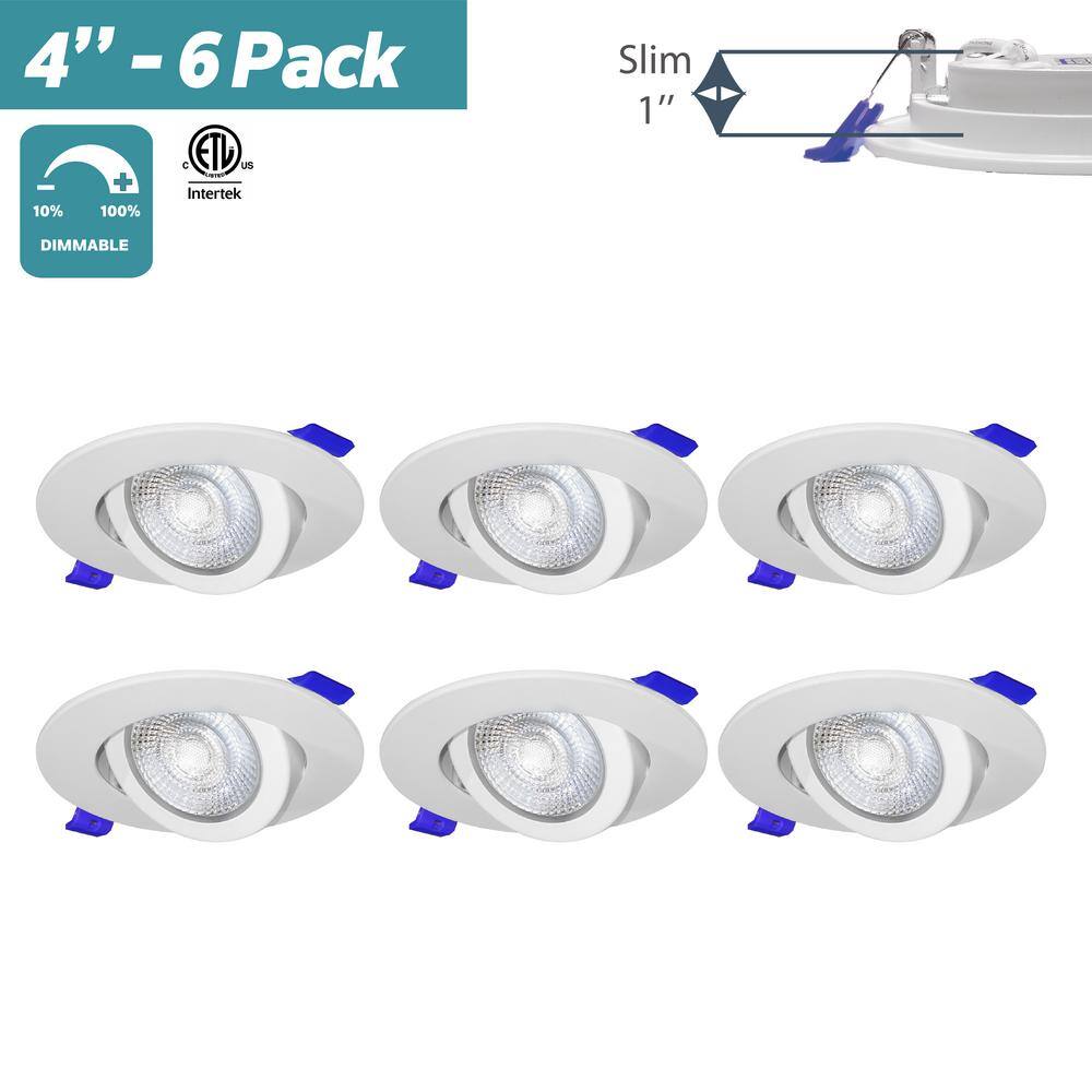 Nadair 4 in. Canless 3000K Gimbal New Construction IC Rated Ultra Slim ...