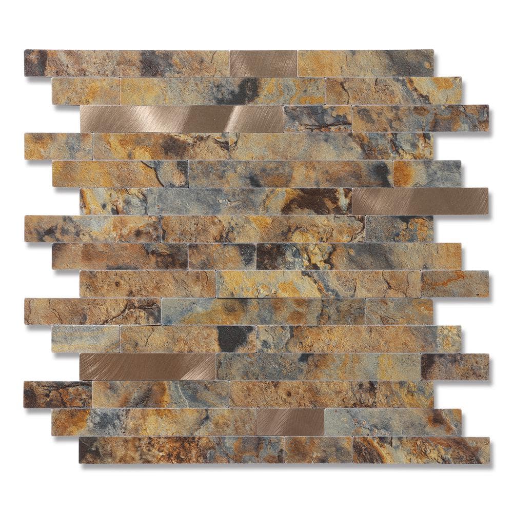 Yipscazo Marble Collection Rusty 12 in. x 12 in. PVC Peel and Stick ...
