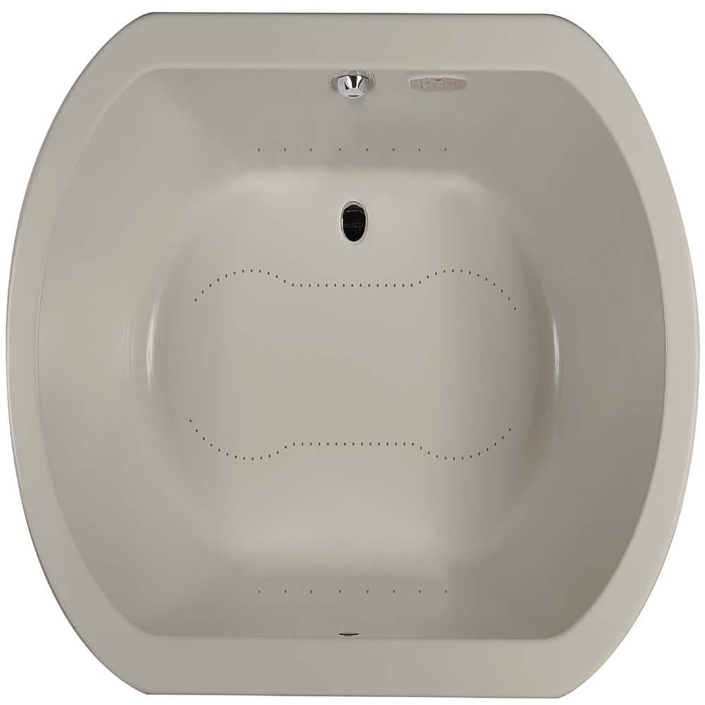 JACUZZI Anza 66 in. x 42 in. Oval Air Bath Bathtub with Center Drains ...