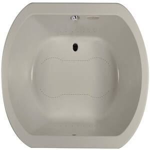 JACUZZI Anza 66 in. x 42 in. Oval Air Bath Bathtub with Center Drains ...