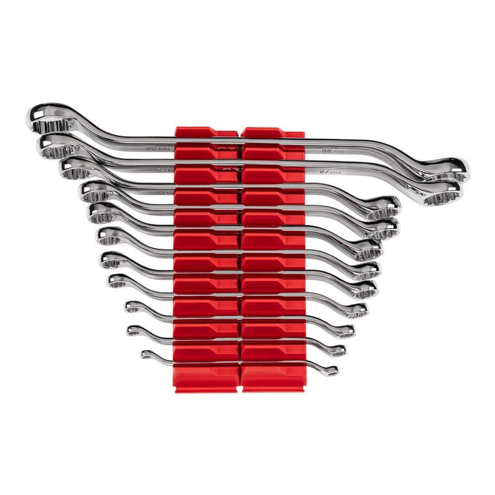 TEKTON 6-32 mm 45-Degree Offset Box End Wrench Set with Modular Slotted ...