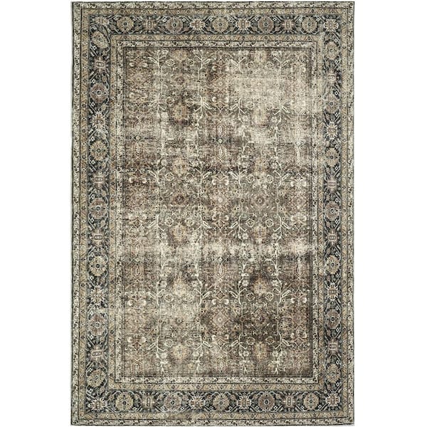 HaiiMeid Kingston 8 ft. x 10 ft. Brown Distressed Herati All Over ...