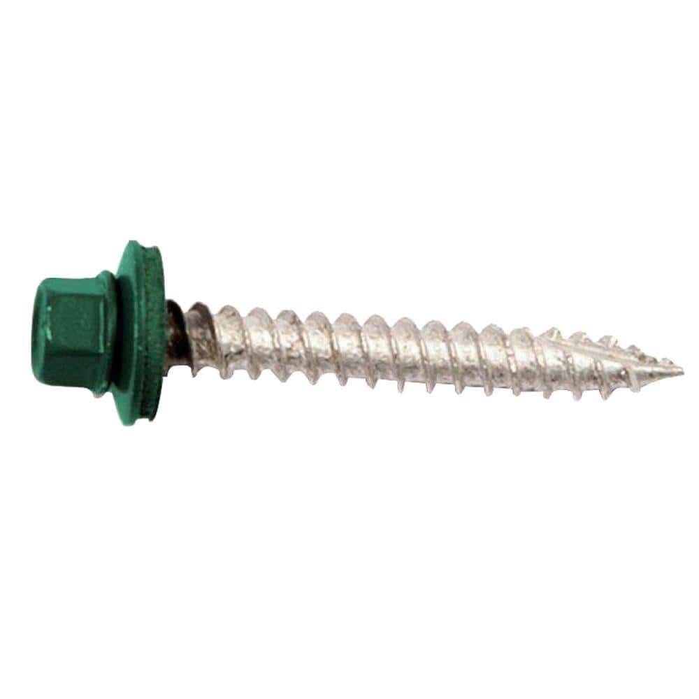 Metal Sales MS 1-1/2 in. #10 Denali Green Metal Wood Screw HD82112W1 ...
