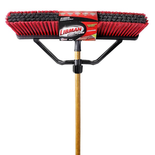 Libman 24 in. High Power Multi-Surface Industrial Grade Push Broom with ...