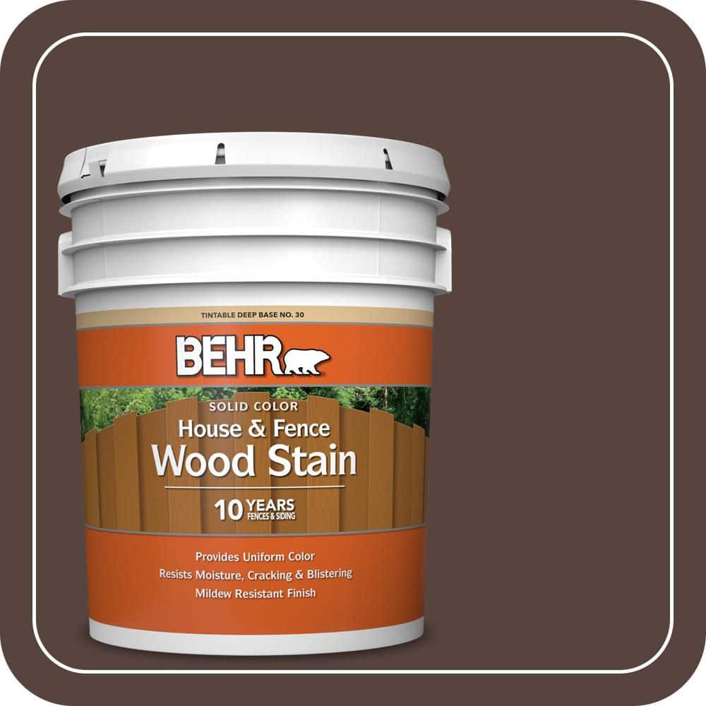 BEHR 5 gal. #PPF-51 Dark Walnut Solid Color House and Fence Exterior ...