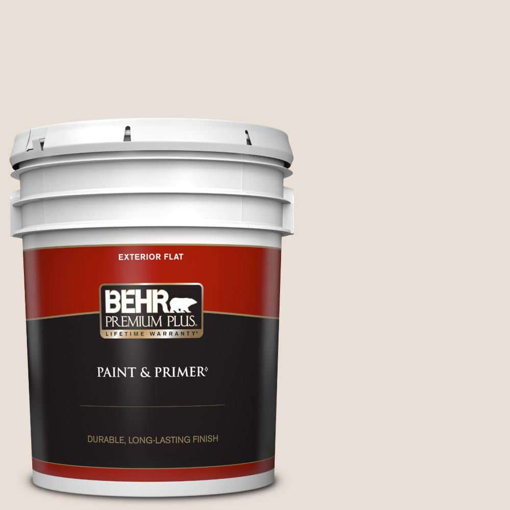 BEHR PREMIUM PLUS 5 gal. #PPU2-04 Pale Cashmere Flat Exterior Paint ...