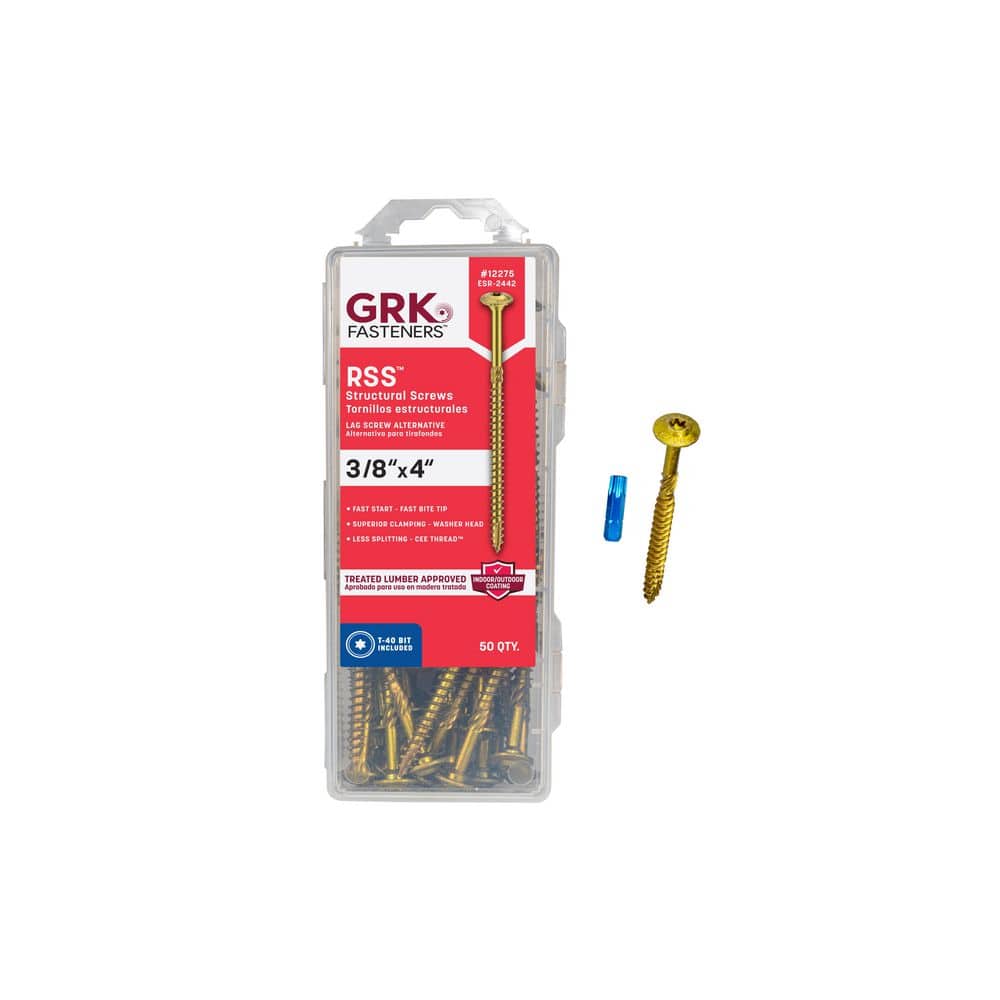 GRK Fasteners 3/8 in. x 4 in. Star Drive Low Profile Washer Head RSS ...