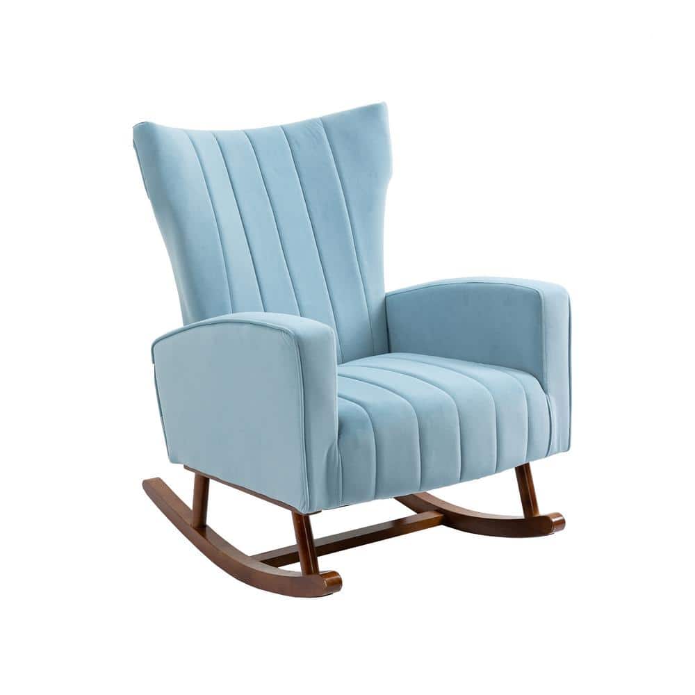 Light Blue Wood Living Room Comfortable Rocking Chair R615-ROCK-LBLUE ...