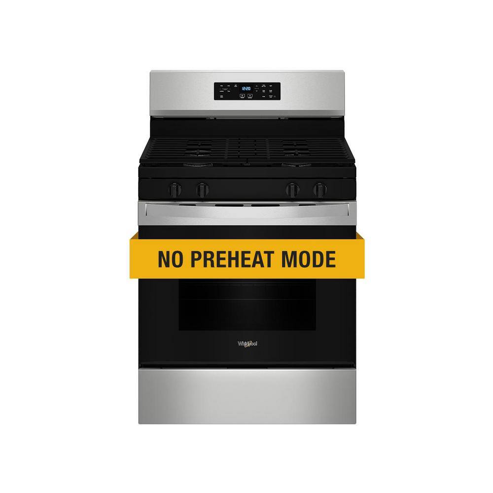 Whirlpool 30 in. 4 Burners Freestanding Gas Range in Stainless Steel ...