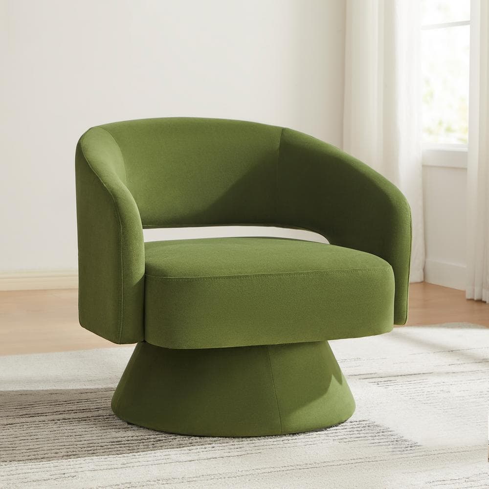 Spruce & Spring Muses Green Fabric Swivel Accent Arm Chair SSA1231-H773 ...