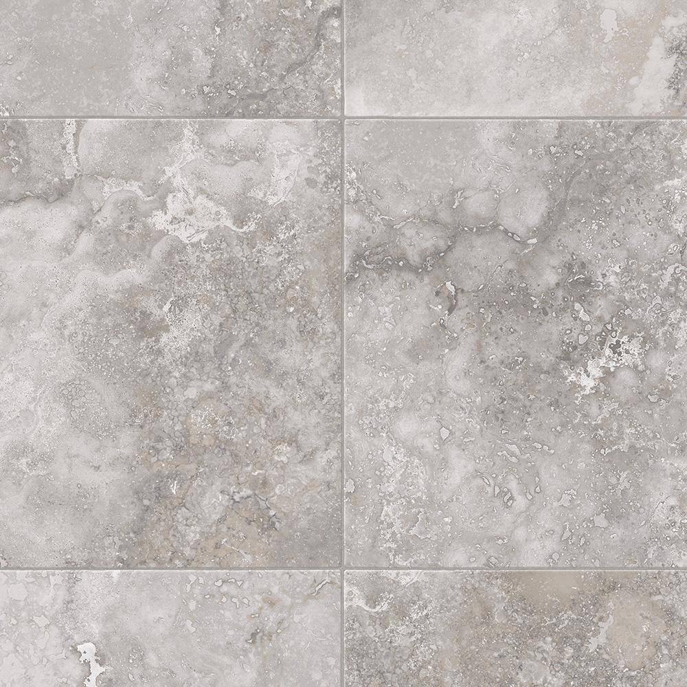 TrafficMaster Take Home Sample Travertine Grey Vinyl Sheet - 6 in. x 9 ...