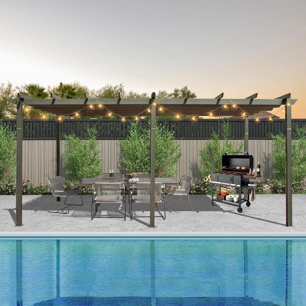 Boyel Living 11 ft. x 20 ft. Outdoor Living Aluminum Retractable ...