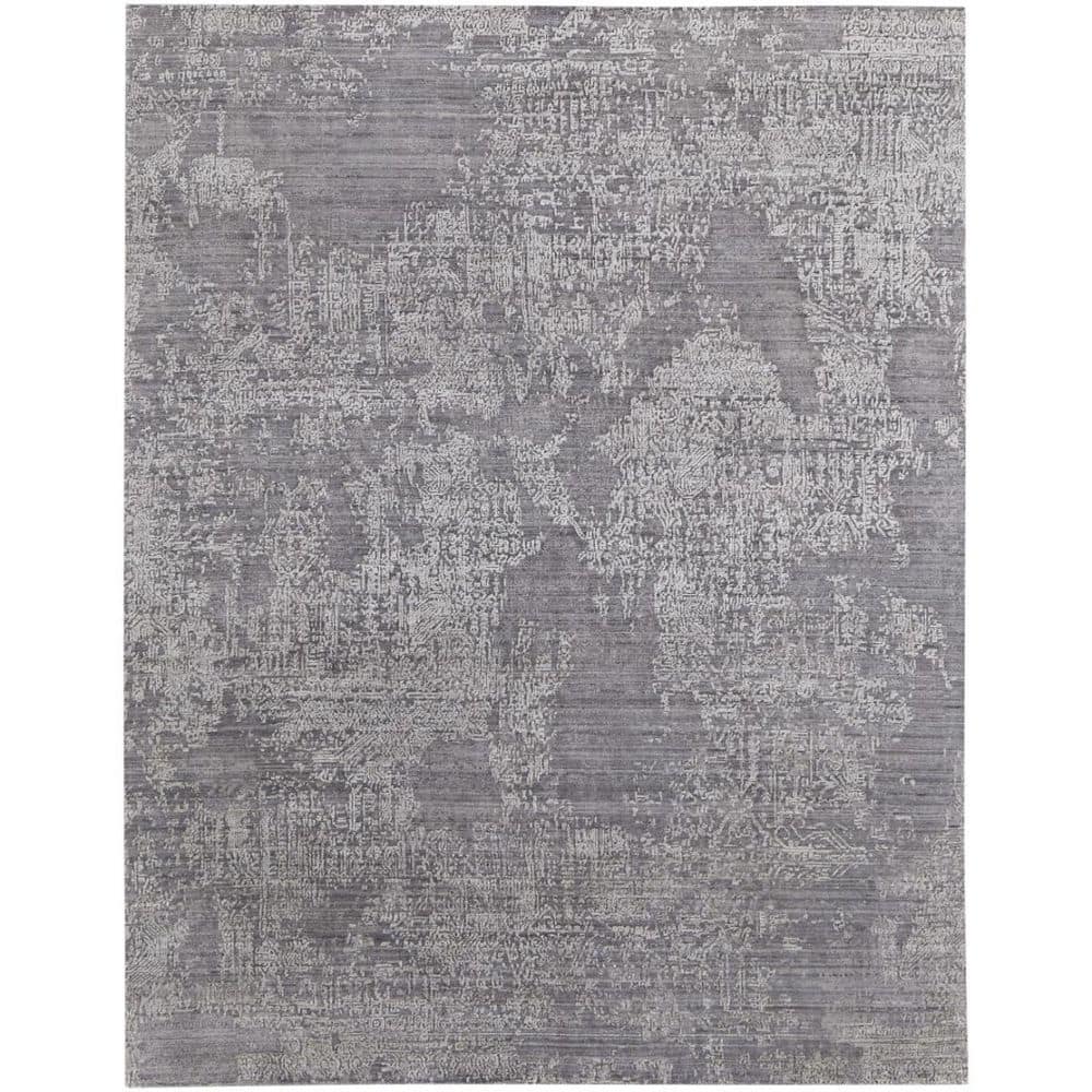 HomeRoots 2 ft. x 3 ft. Gray Abstract Area Rug 2000566859 - The Home Depot