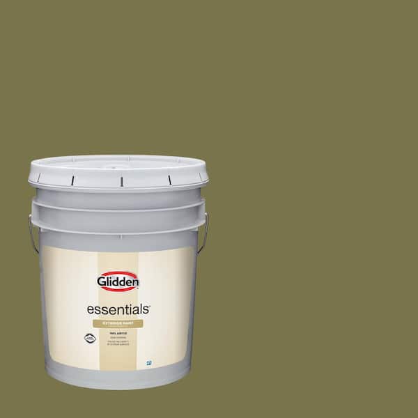 Glidden Essentials 5 gal. PPG1113-6 Green Briar Satin Exterior Paint ...