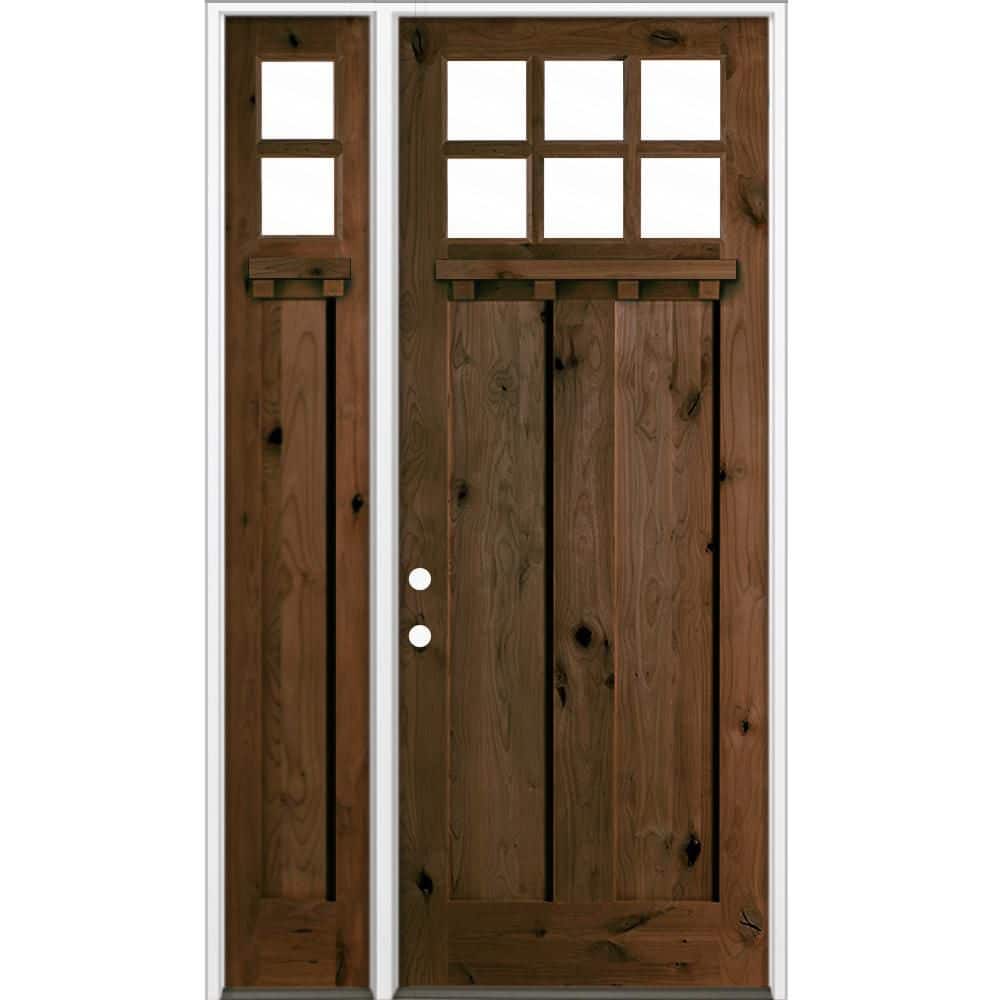 Krosswood Doors 56 in. x 96 in. Knotty Alder Right-Hand/Inswing 6 Lite ...