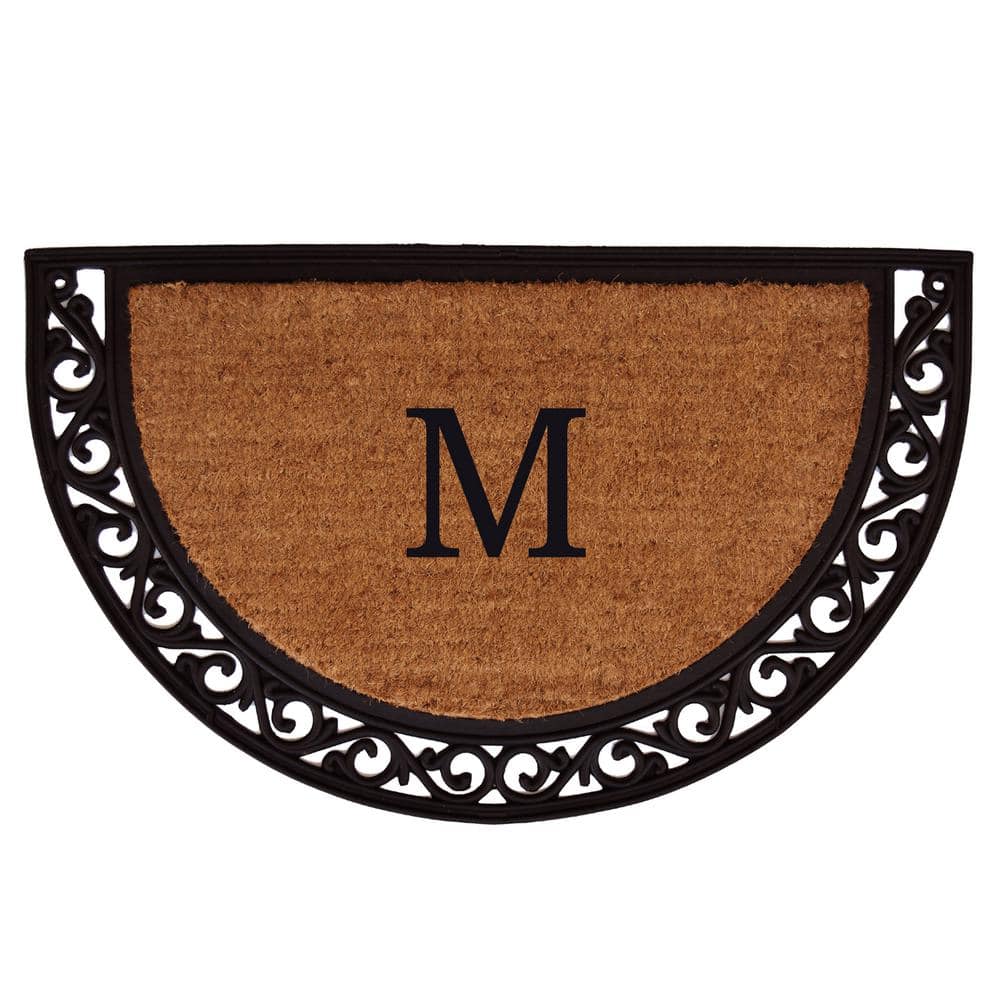 Calloway Mills Ornate Scroll 30 in. x 48 in. Coir Monogrammed Door Mat ...