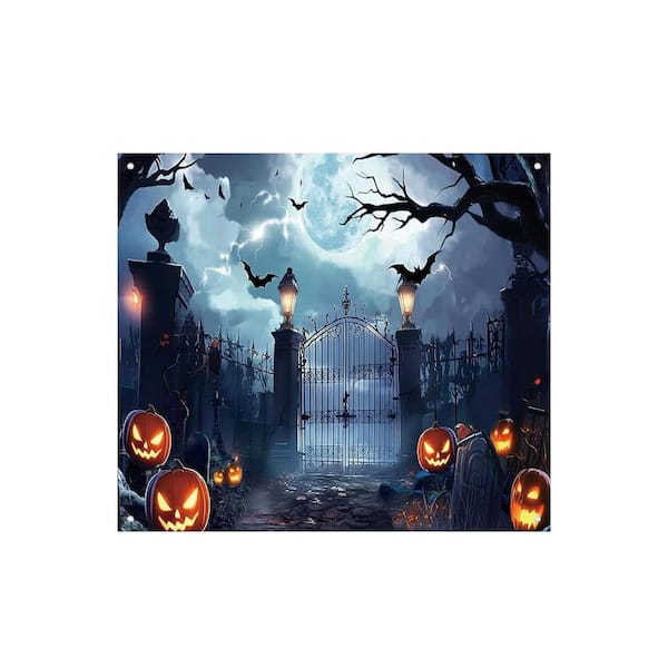 Wellco 8 ft. x 7 ft. Halloween Garage Door Banner Large Hanging ...