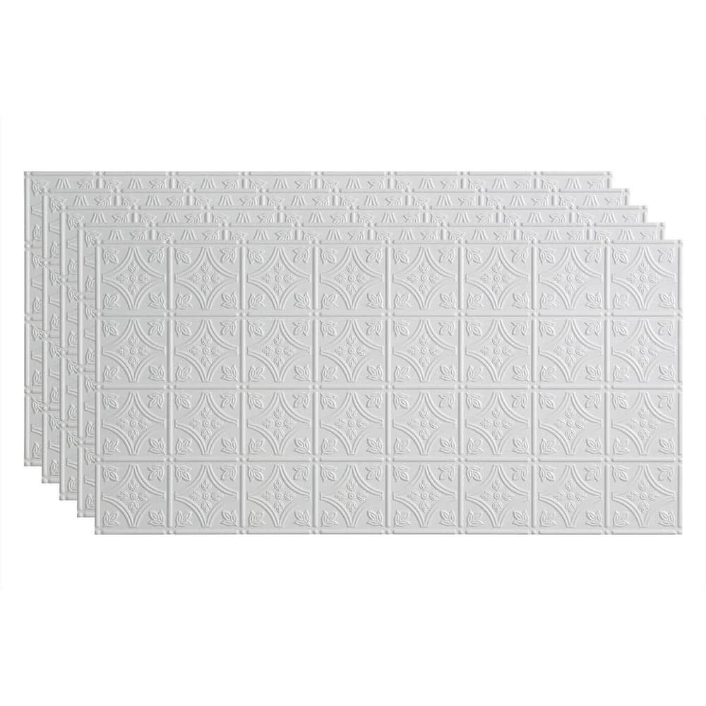 Fasade Traditional #1 2 ft. x 4 ft. Glue Up Vinyl Ceiling Tile in Gloss ...