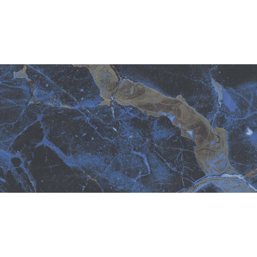 EMSER TILE Parkview Blue 11.81 in. x 23.62 in. Matte Porcelain Field ...