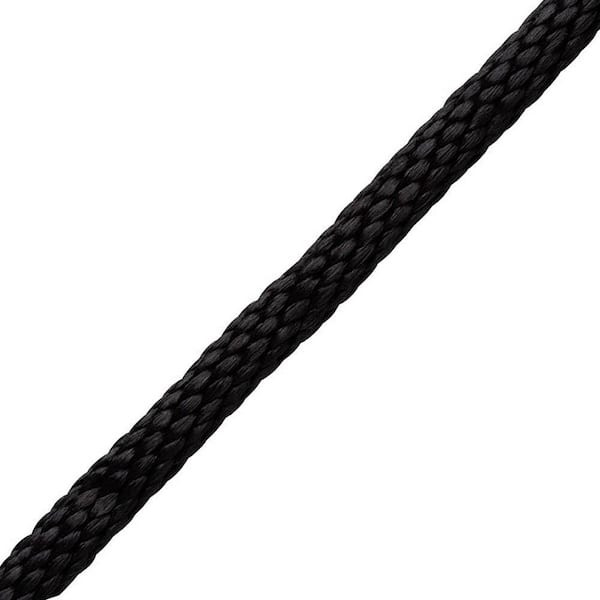 Everbilt 3/8 in. x 1 ft. Black Polypropylene Solid Braid Rope 64966 ...