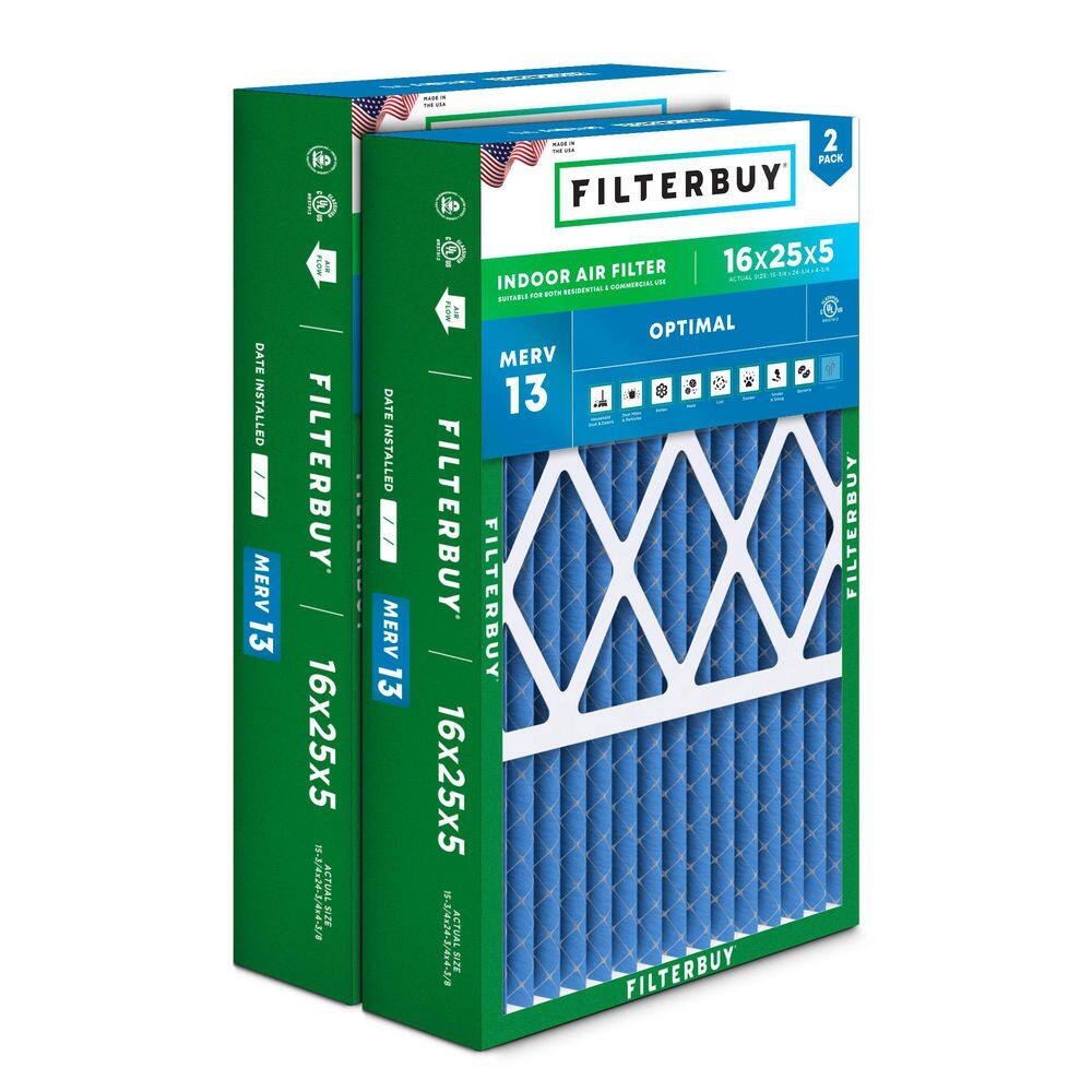Filterbuy 16 in. x 25 in. x 5 in. MERV 13 (FPR 10) Health Defense ...