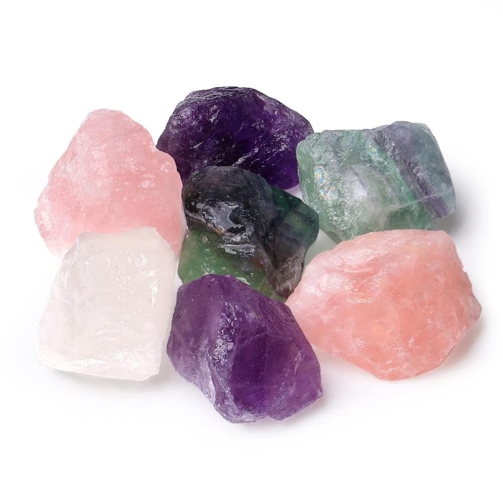 2 in Natural Rough Crystal Stones for Decor and Crafting Mixed Color 4 ...