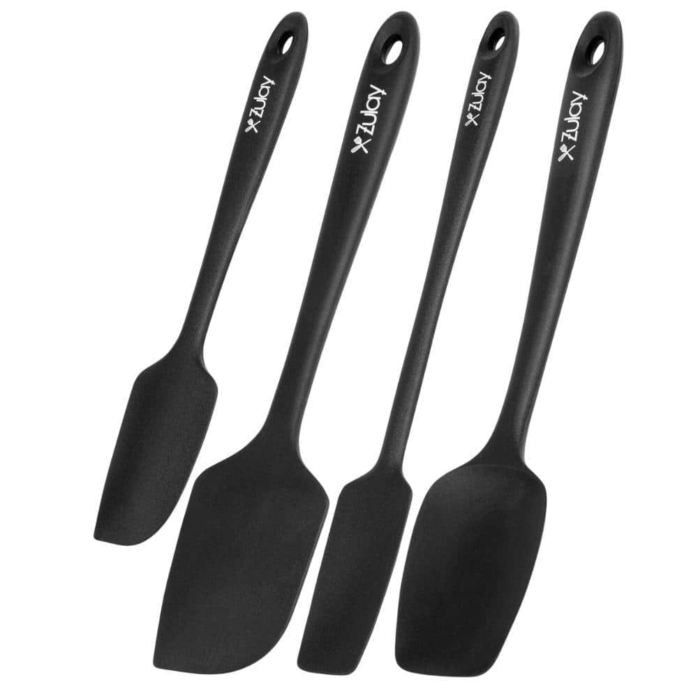 Zulay Kitchen 4-Piece Silicone Spatula Set - Black Z-4PCS-SILICONE-SPAT ...