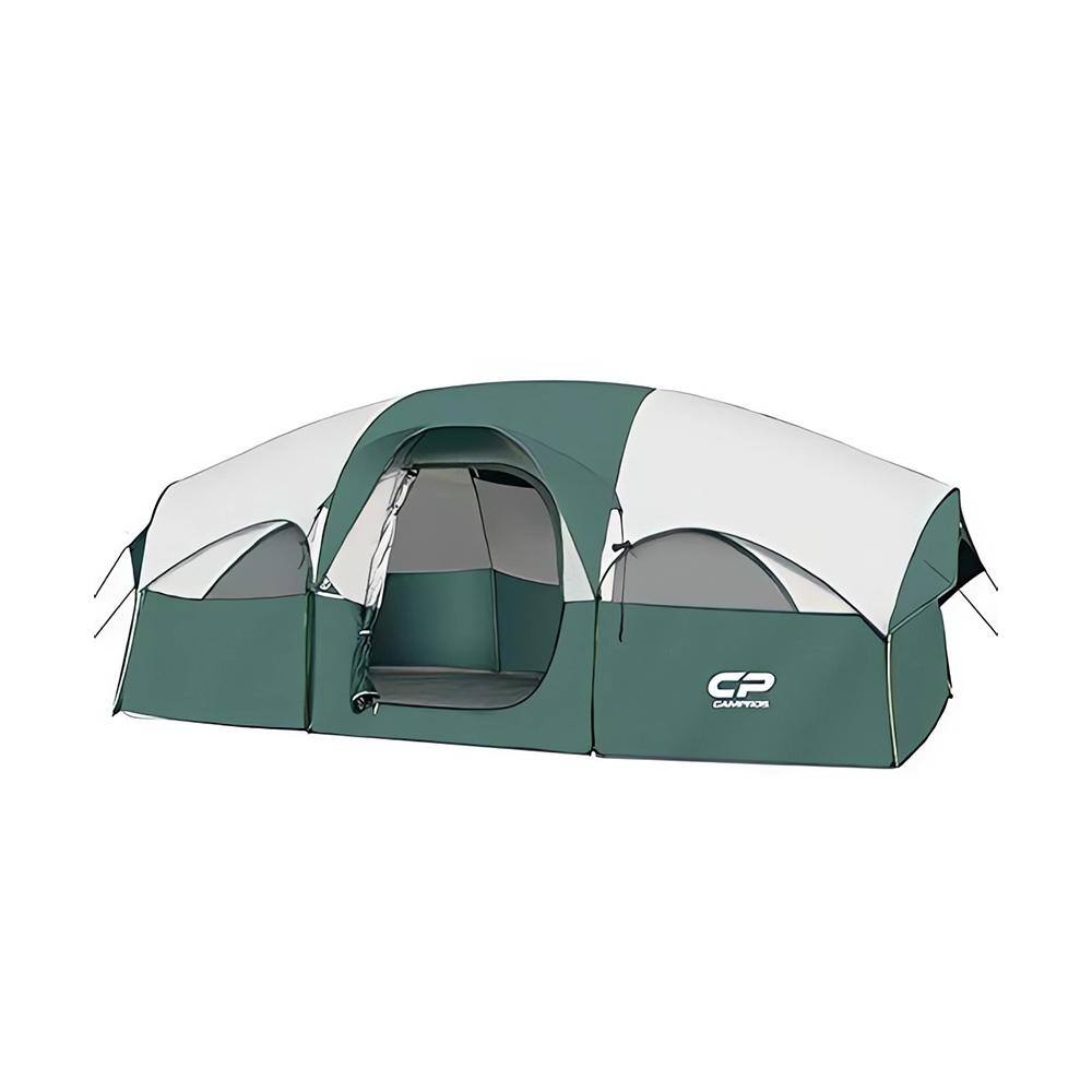 Dark Green 8 Person Camping Tent with 5 Large Mesh Windows and Double ...