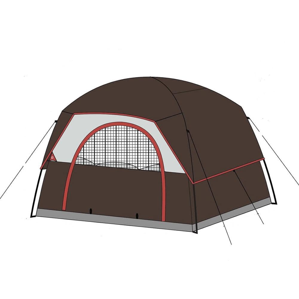 Cesicia Outdoor Portable 11 ft. x 7 ft. x 72 in. 6-Person Brown Fabric ...
