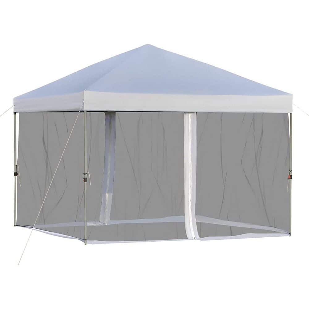 cenadinz Folding Tent 10 ft. x 10 ft. White Outdoor with Removable ...