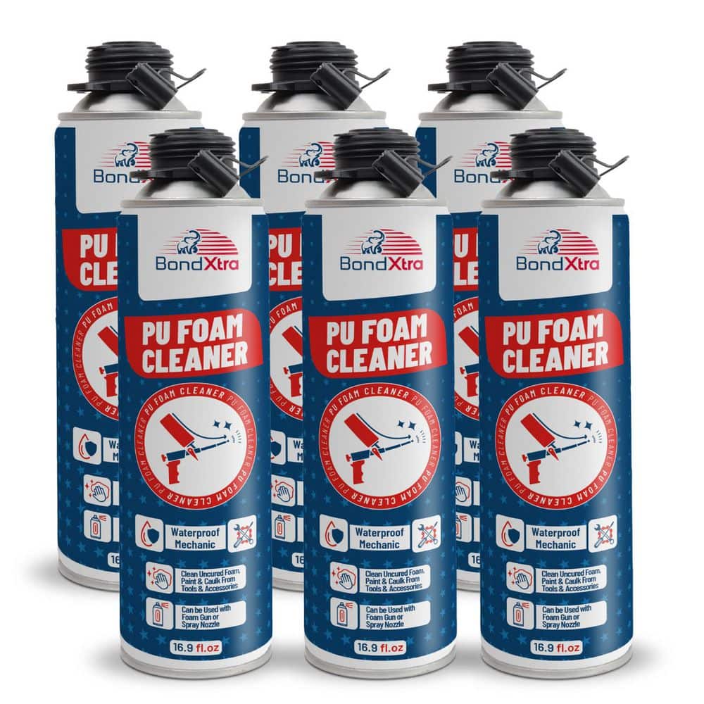 BondXtra BX410 Foam Gun Cleaner 16.9 oz.-Ideal for Cleaning PU Insulation Spray Foam Dispensing ...