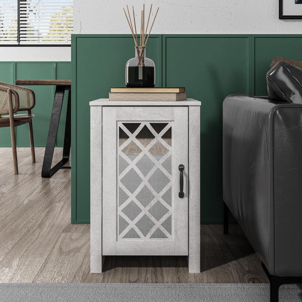 GALANO Millicent 17.1 in. W 15.7 in. D 26.4 in. H Dusty Gray Oak ...