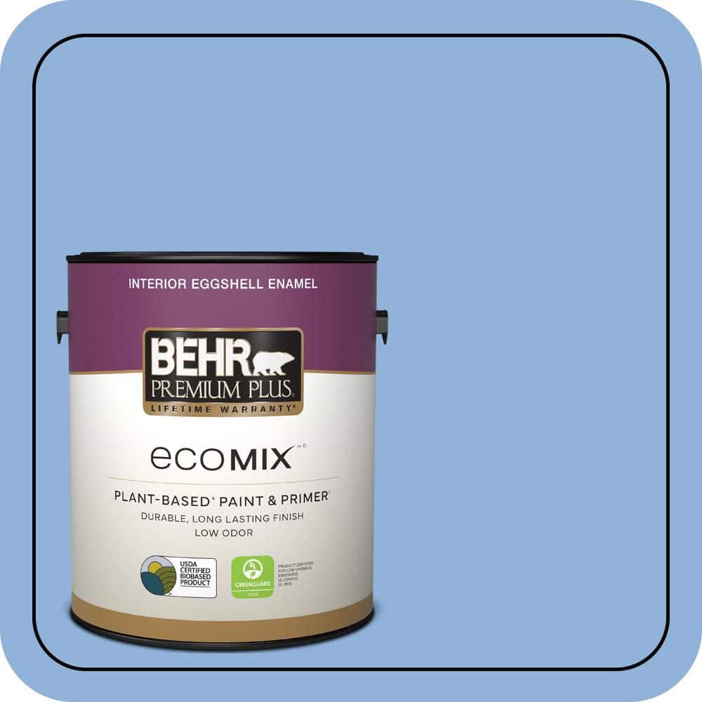 BEHR PREMIUM PLUS 1 gal. #580B-5 Cornflower Blue Eggshell Enamel EcoMix ...